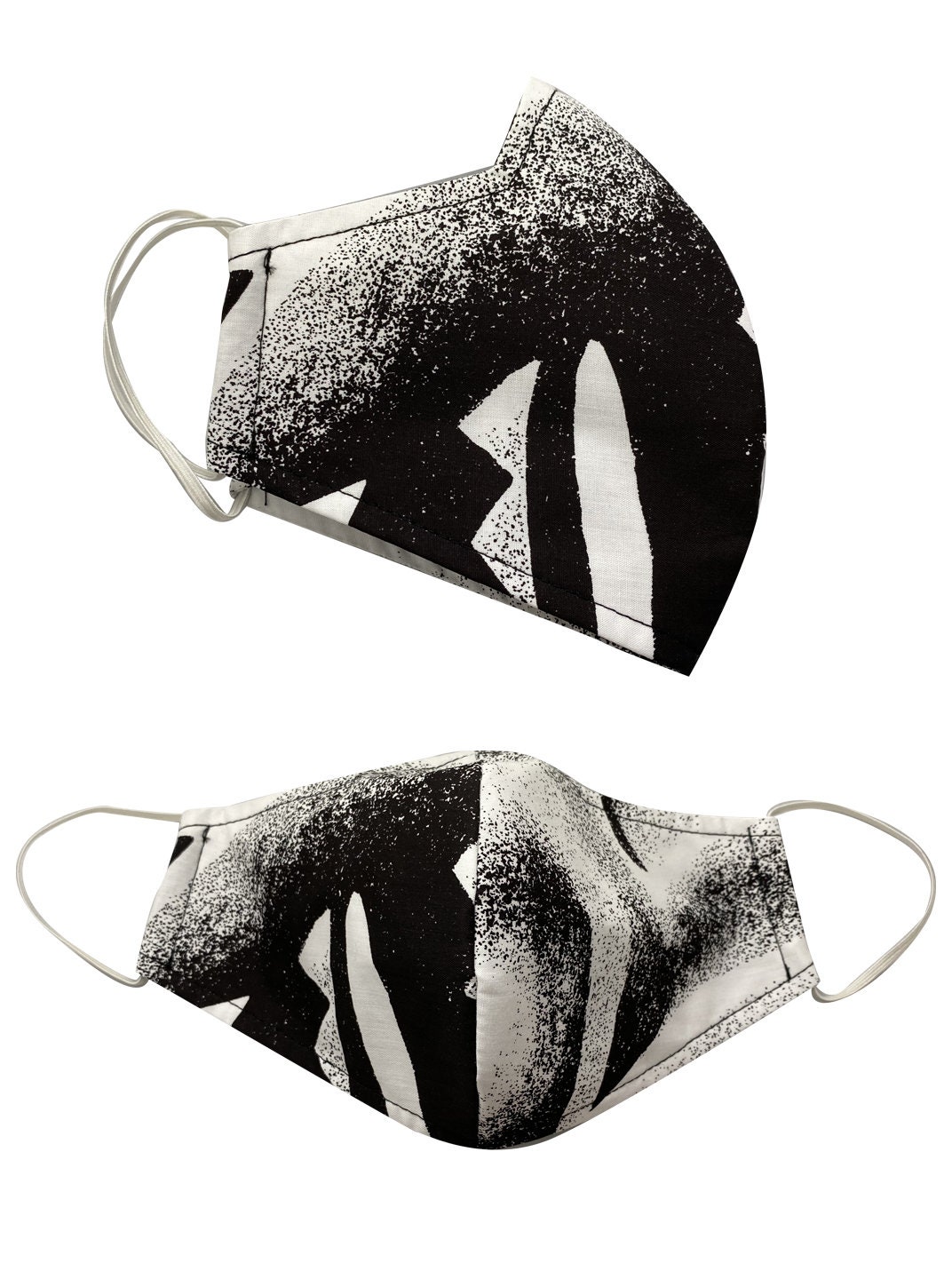 Face Masks 3 Layer Filter Hawaiian Aloha Print Black White | Etsy