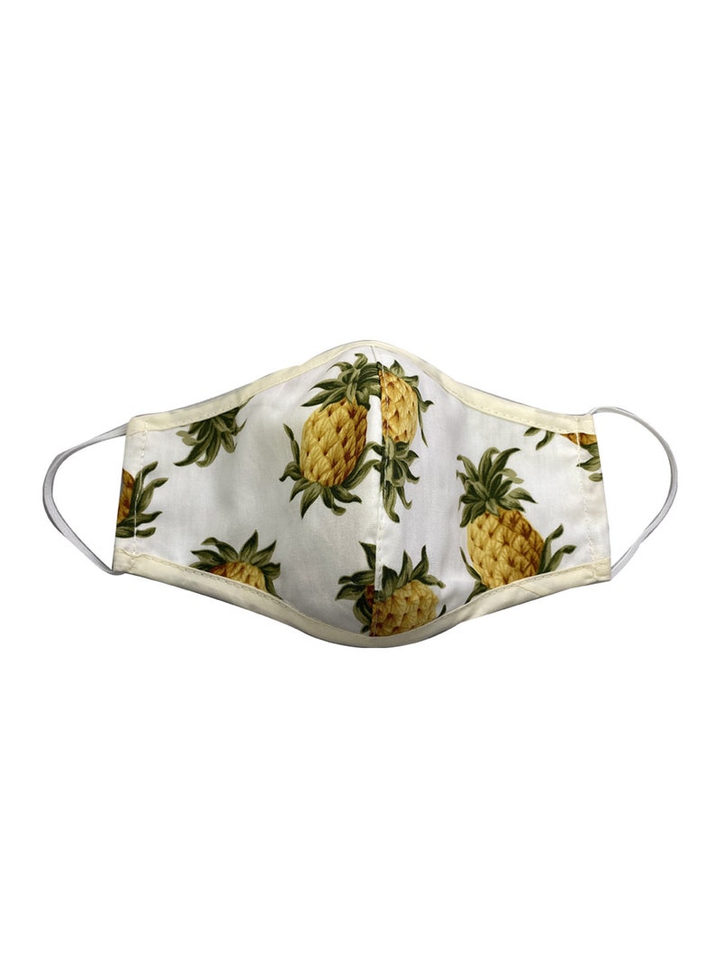 Face Masks 3 Layer Filter Cotton Hawaiian Aloha Print White - Etsy