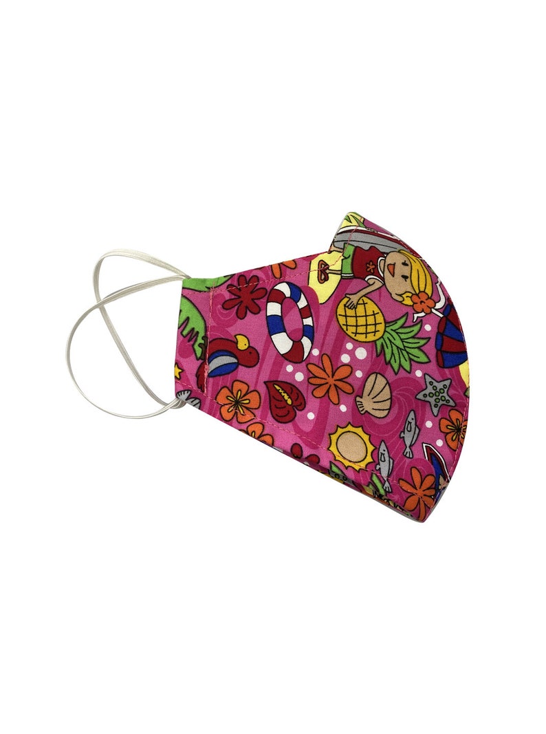 Face Masks 3 Layer Filter Cotton Hawaiian Aloha Print Island Boy & Girl ...