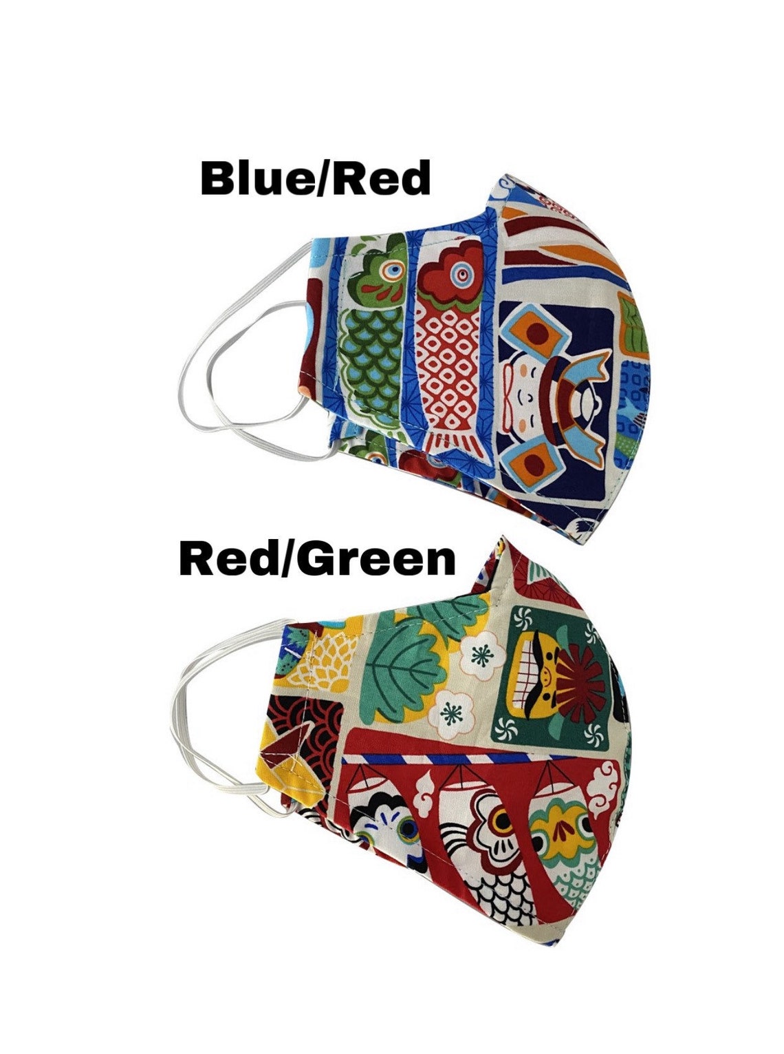 Aloha Hawaiian Face Masks 3 Layer Filter Japanese Koinobori | Etsy
