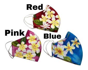 Face Masks 3 Layer Filter Hawaiian Aloha Print Red Turtle Honu | Etsy