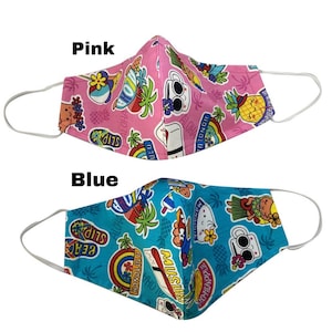 Face Masks 3 Layer Filter Hawaiian Aloha Print Local Snack Foods Cute ...