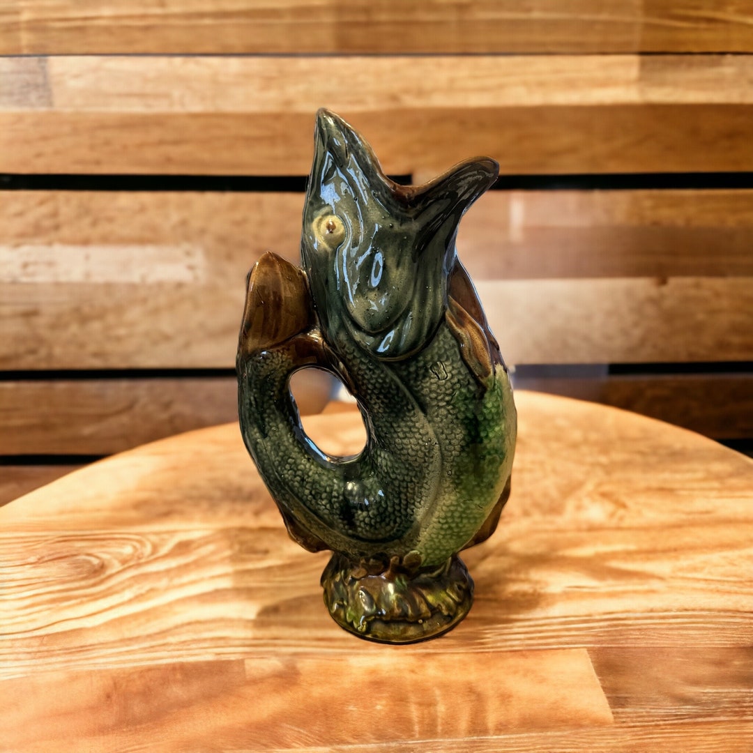Antique Victorian Majolica Fish Pitcher C1800s 11 1/4” - Etsy