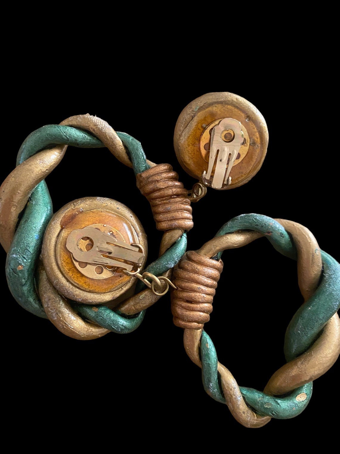 Massive Artisan 80s Vintage Huge Drop Clip on Earrings 3 7/8” (C) - Etsy