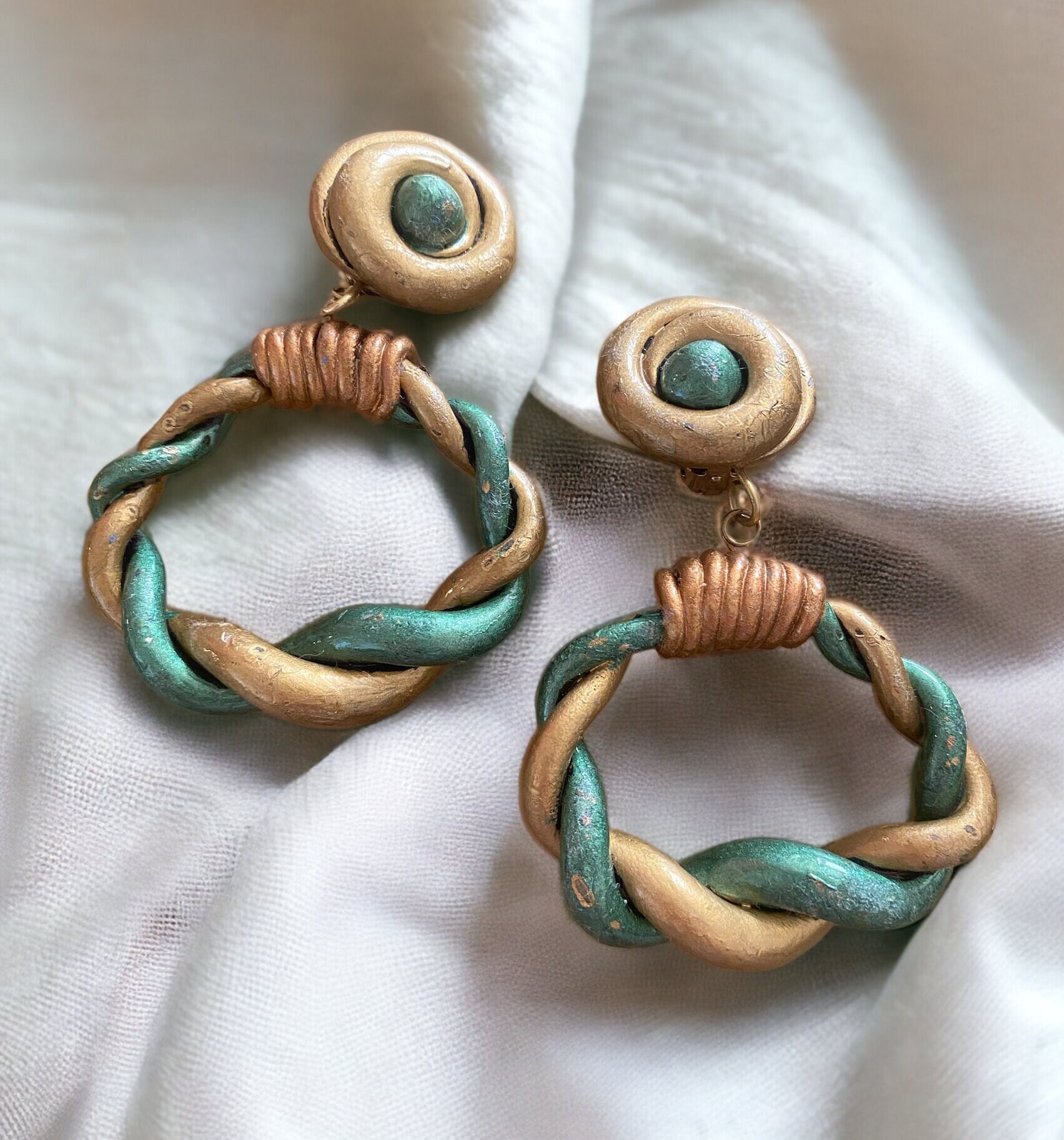 Massive Artisan 80s Vintage Huge Drop Clip on Earrings 3 7/8” (C) - Etsy