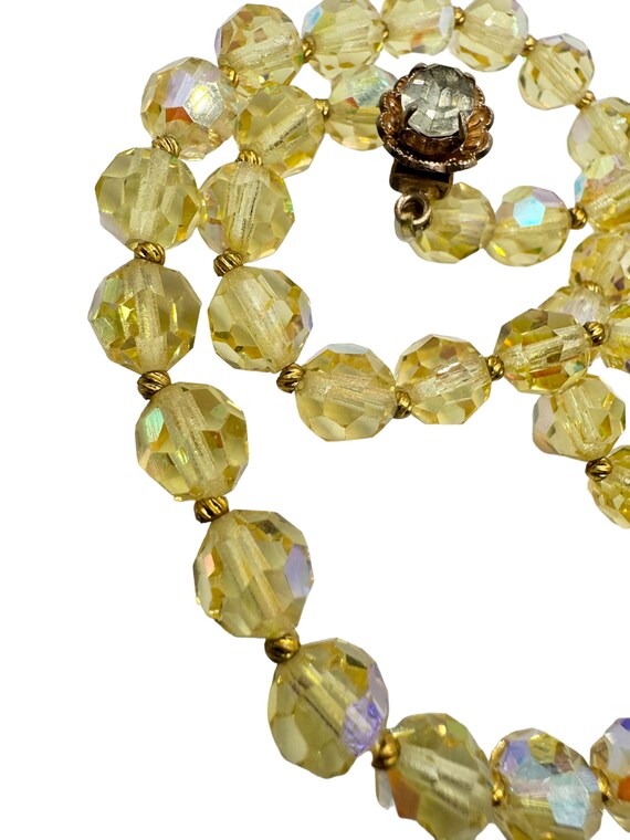 Vintage 18” Austrian Crystal AB Coating Necklace - Gem