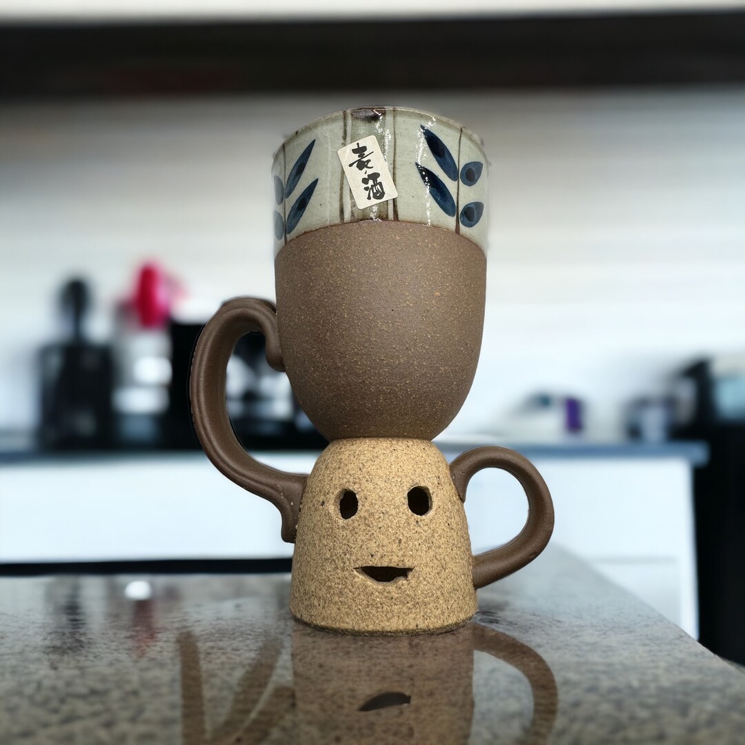 Ceramic Handmade High Mug With Warmer Base 6” - Etsy
