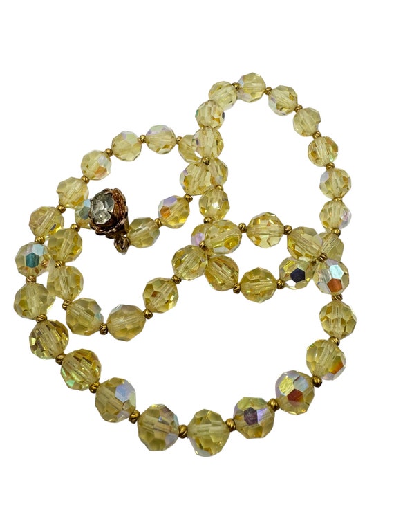 Vintage 18” Austrian Crystal AB Coating Necklace - Gem