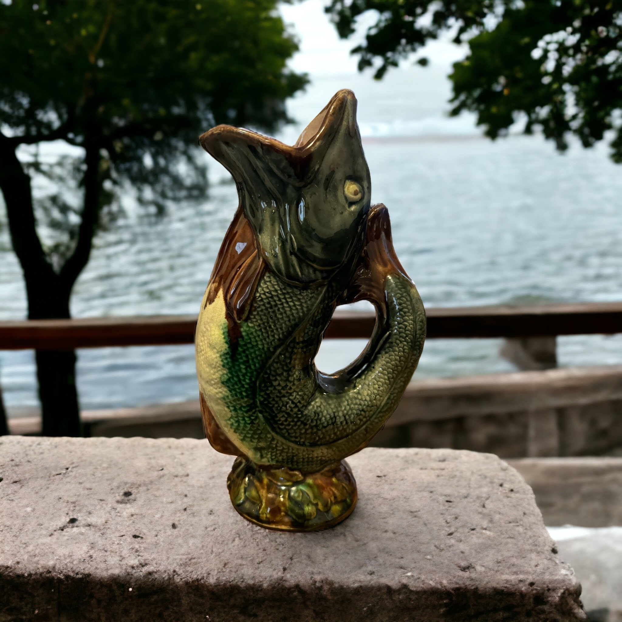 Antique Victorian Majolica Fish Pitcher C1800s 11 1/4 - Etsy