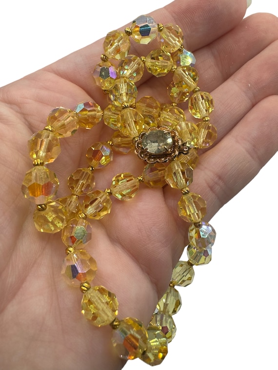 Vintage 18” Austrian Crystal AB Coating Necklace - Gem