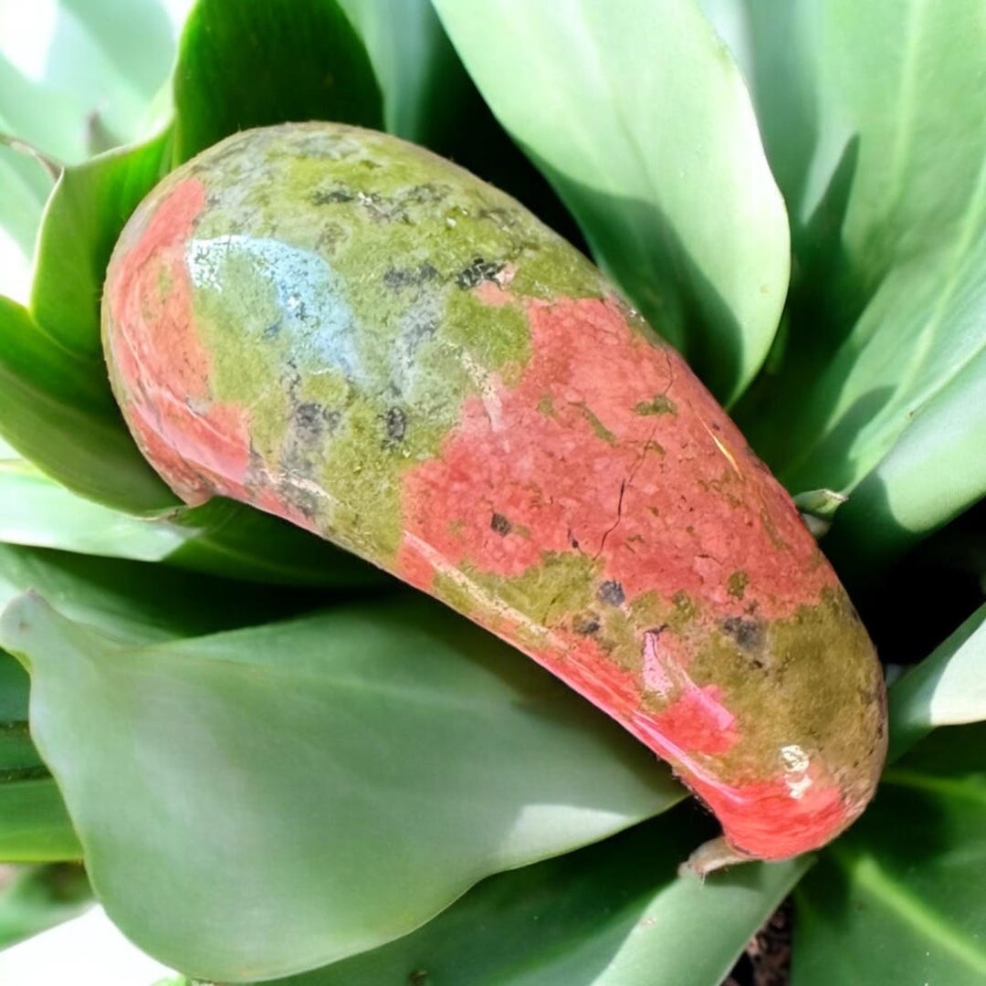 Unakite Gemstone Ring: Size 9.5, Solid Stone Band, Wicca Pagan (K) - Etsy
