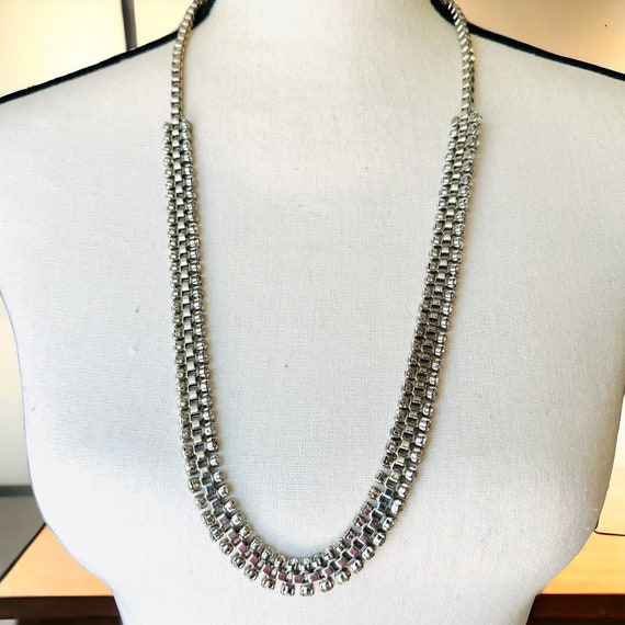 Vintage Ann Taylor Unique Box Chain Double Sided Rhin… - Gem