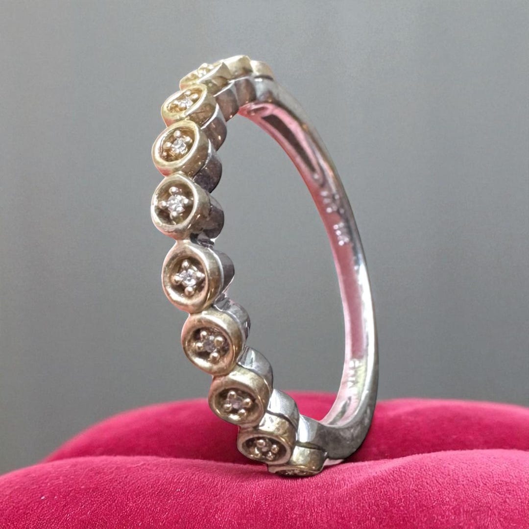JWBR 925 10K Stackable Diamond Chip Ring Size 6 3/4 (G) - Etsy