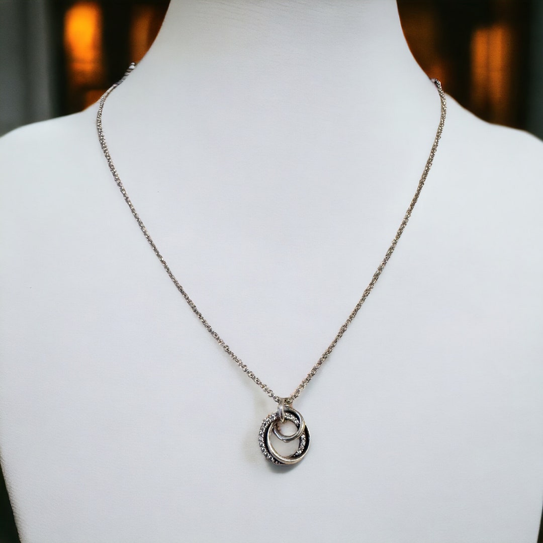 Pandora Circles Pave Crystals Necklace 23” - Etsy