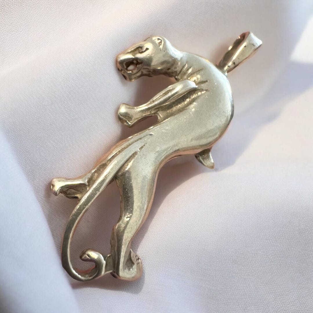 Vintage 925 Sterling Silver Mountain Lion, Puma, Panther, Cougar ...