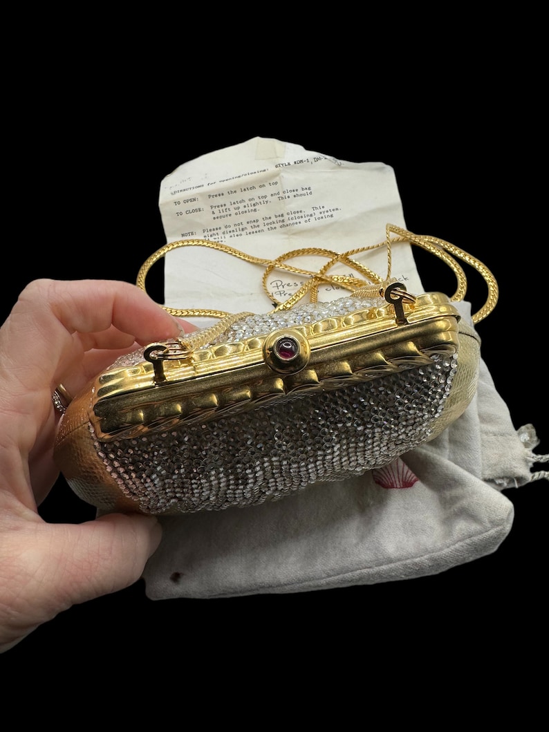 Vintage Ashneil Designer Evening Purse With Rhinestones and Strap - Etsy
