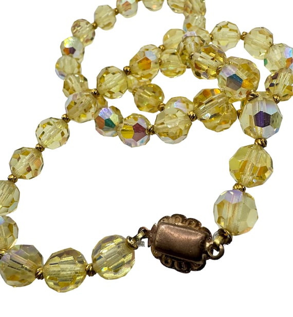 Vintage 18” Austrian Crystal AB Coating Necklace - Gem