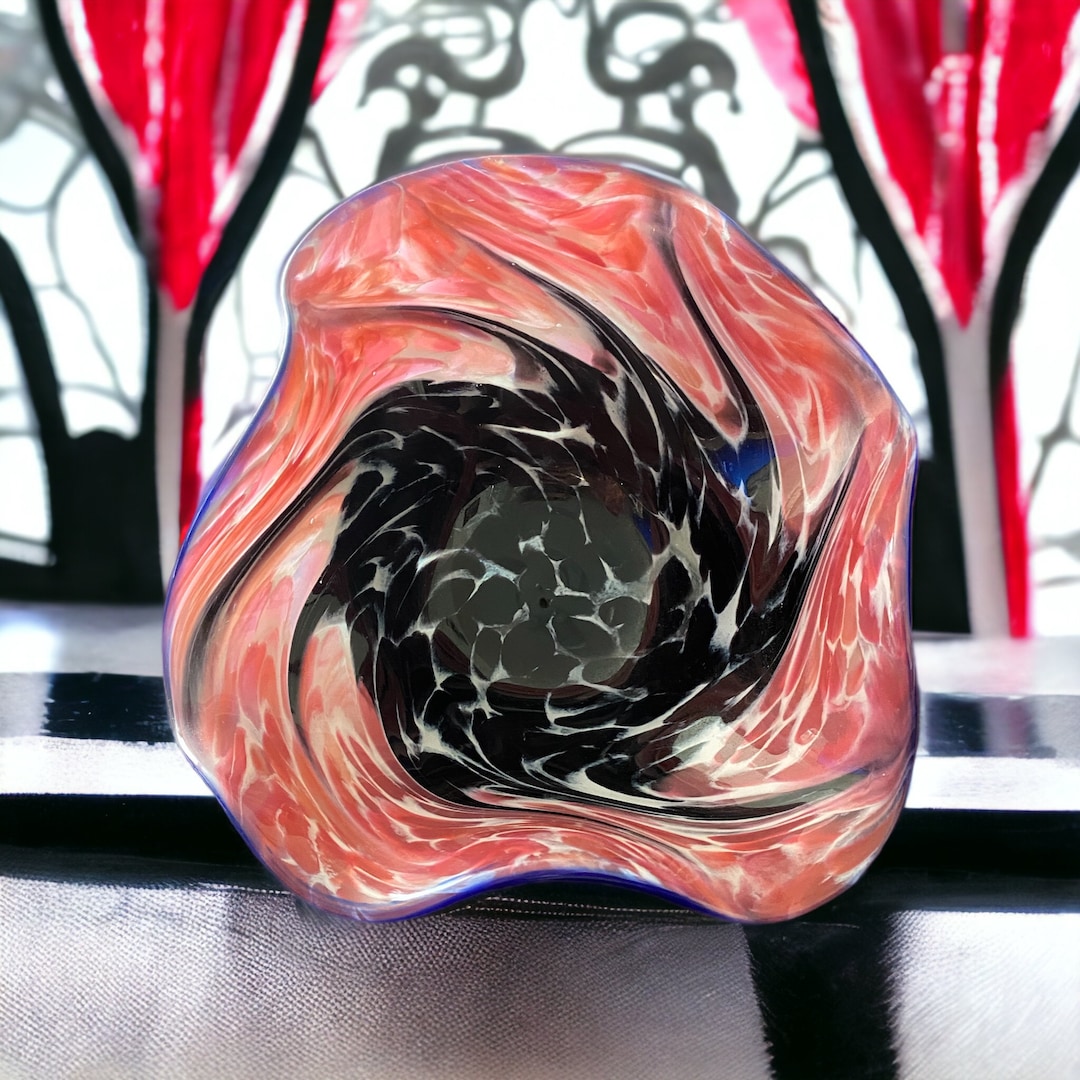 Vintage Hand Blown Glass Artisan Artist Paul Crosbie? Crombie? Speckled ...