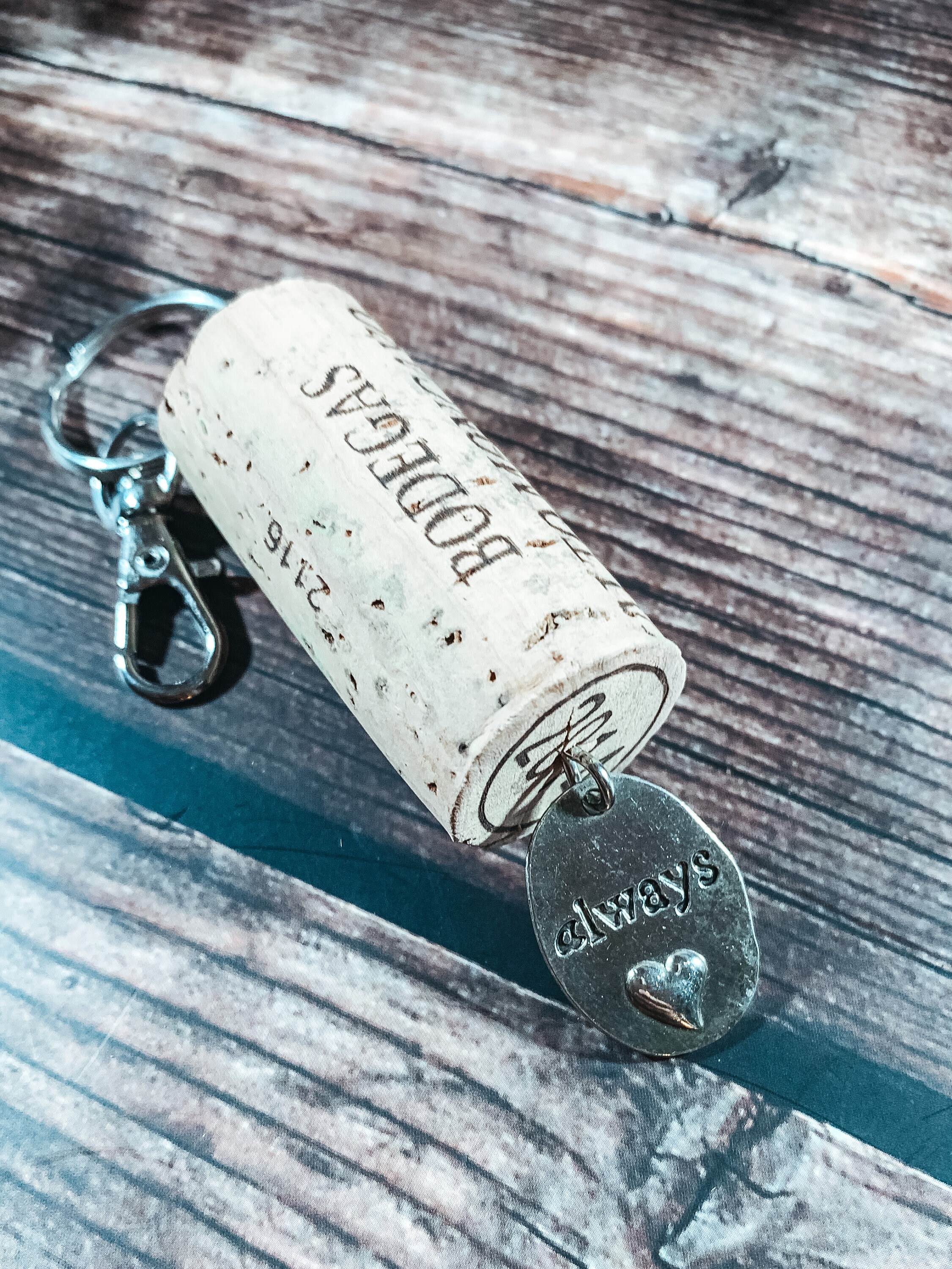 Wine Cork Keychain | Recycled Wine Cork | Keyring With Charms | Gift ...