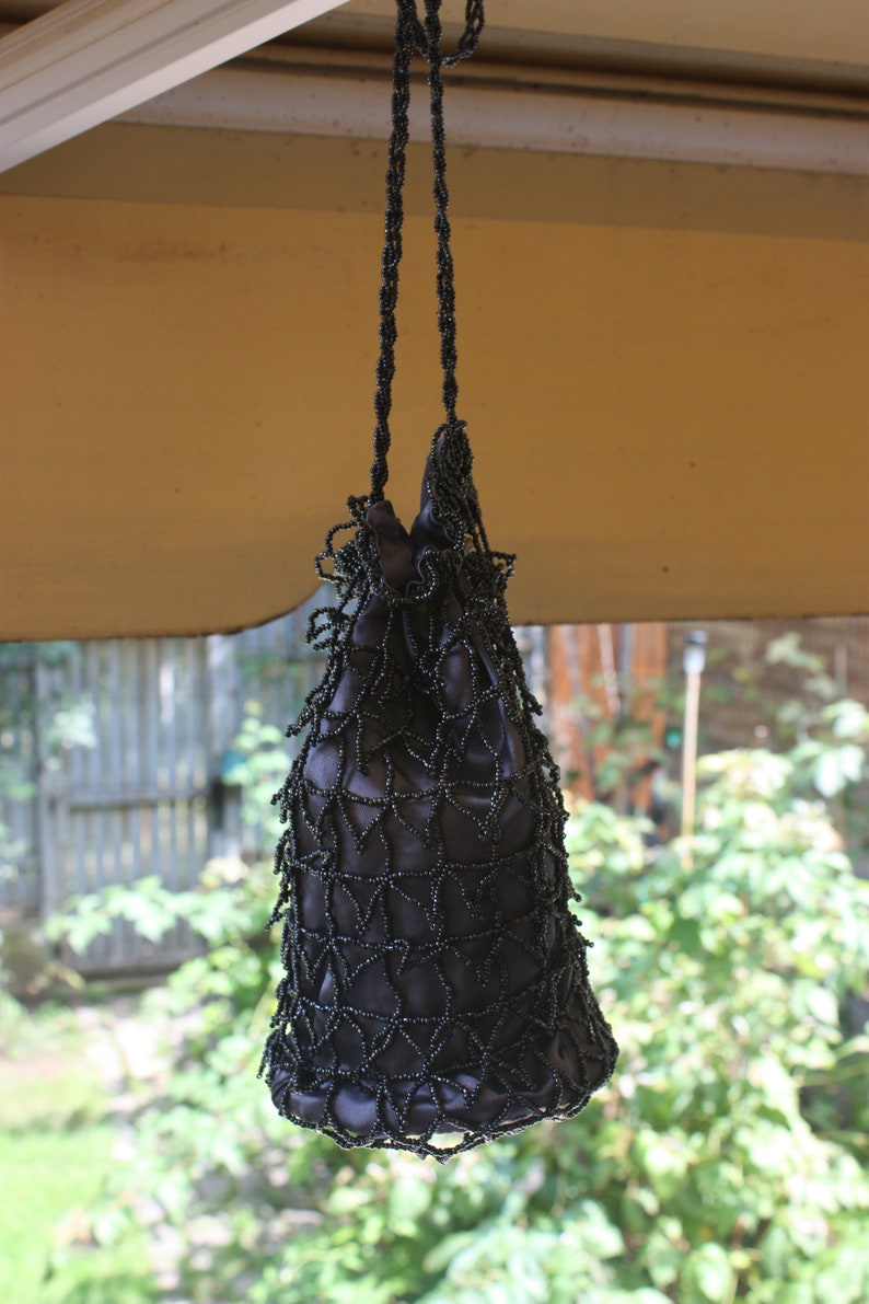 Beaded Sack Bag Purse, Elegant Silver Gray Evening Sack Clutch - Etsy