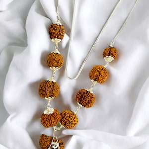 1, 2, 3, 4, 5, 6, 7, 8 & 9 Mukhi Rudraksha Silver Necklace | Nav Graha ...