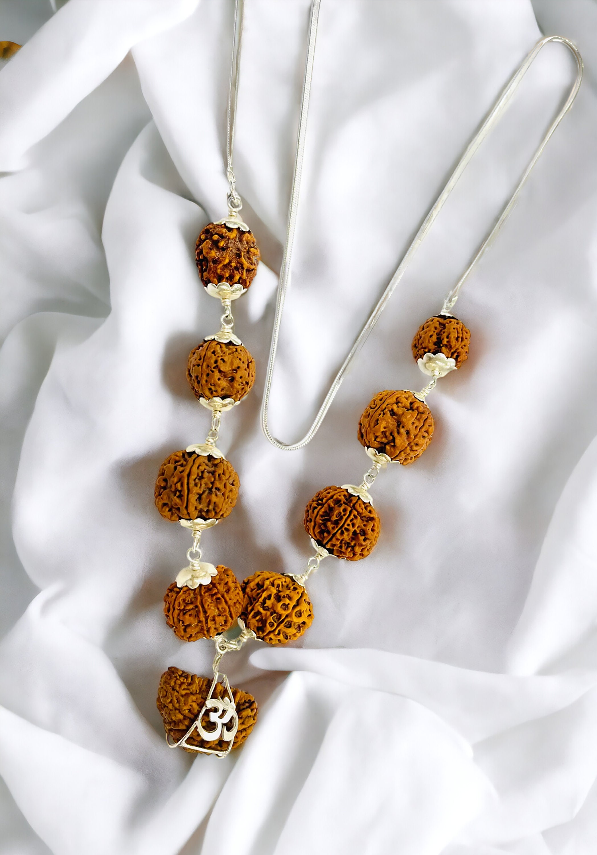 1, 2, 3, 4, 5, 6, 7, 8 & 9 Mukhi Rudraksha Silver Necklace | Nav Graha ...