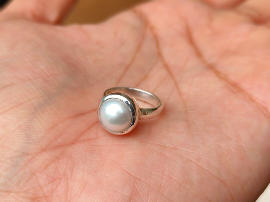 Real South Sea Pearl Handmade Ring | Certified Moti Moon Planet June ...