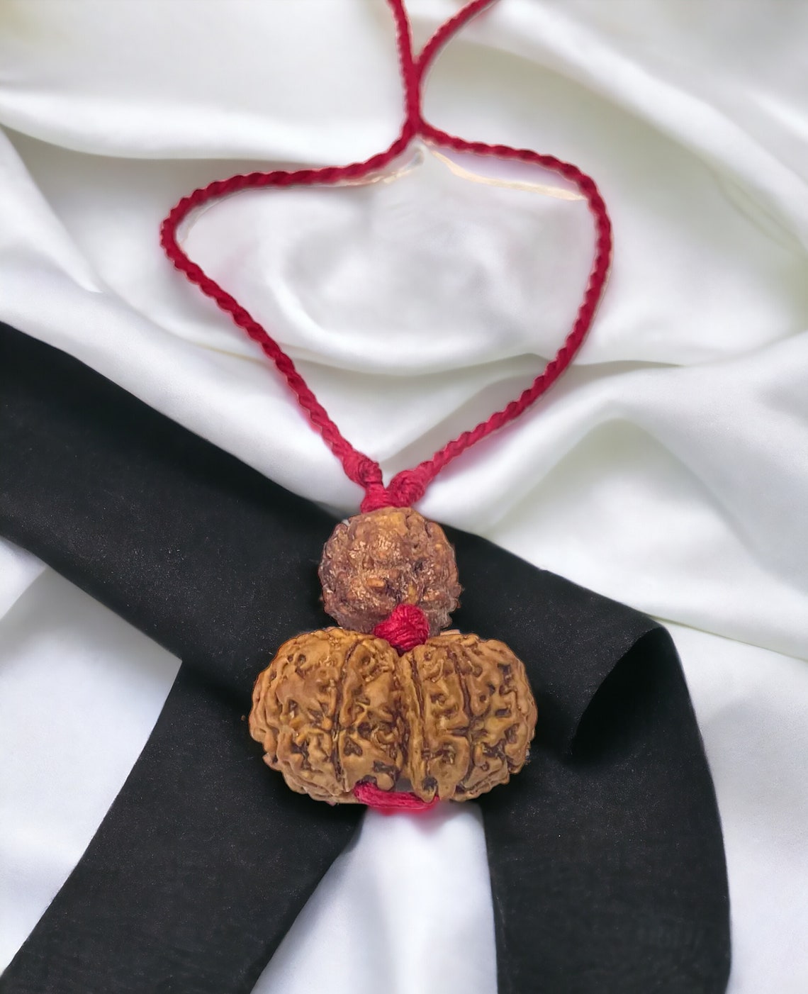 2 Mukhi With Gauri Shankar Rudraksha Silver Necklace | Shubh Lagn Yog ...