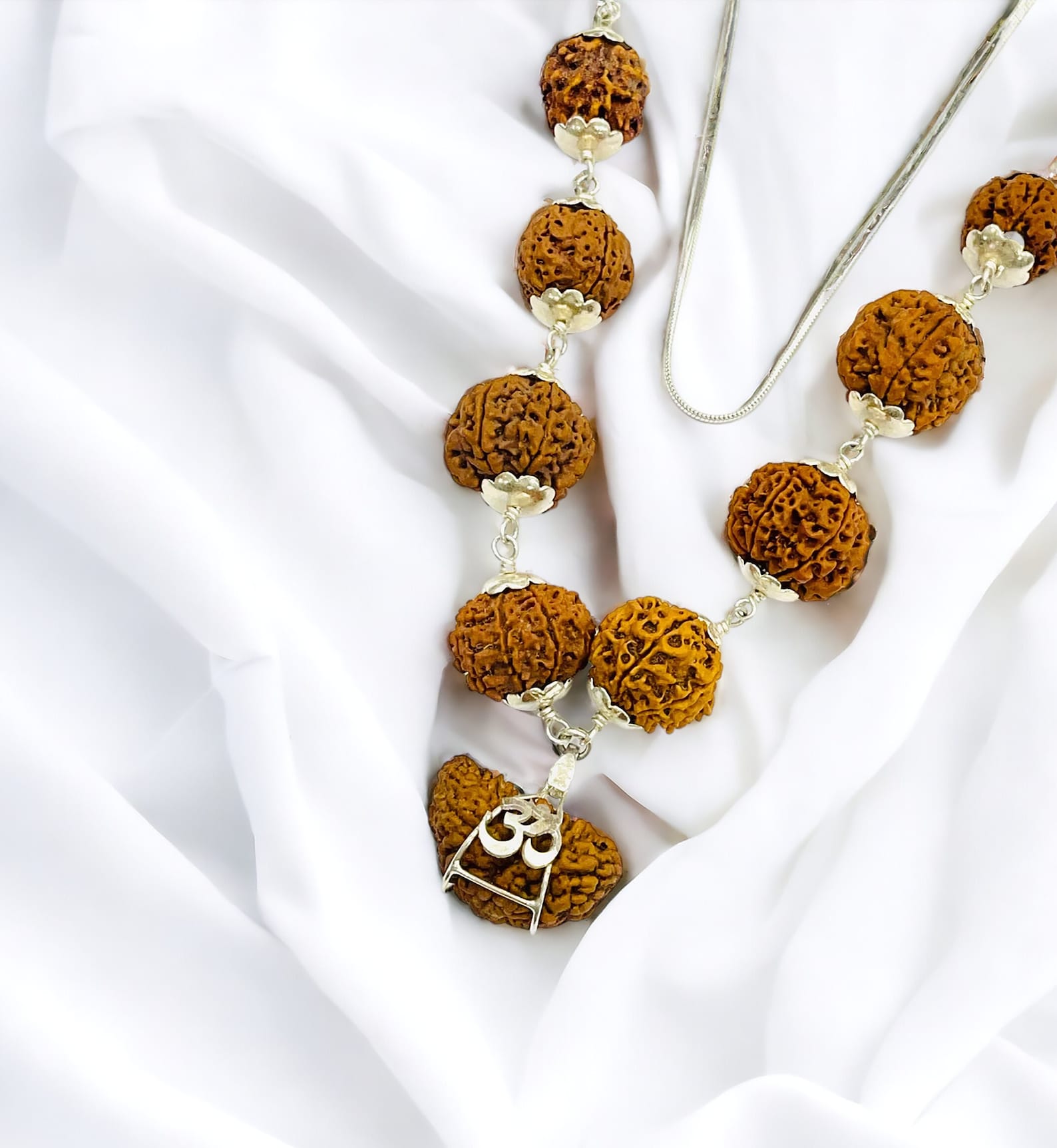 1, 2, 3, 4, 5, 6, 7, 8 & 9 Mukhi Rudraksha Silver Necklace | Nav Graha ...