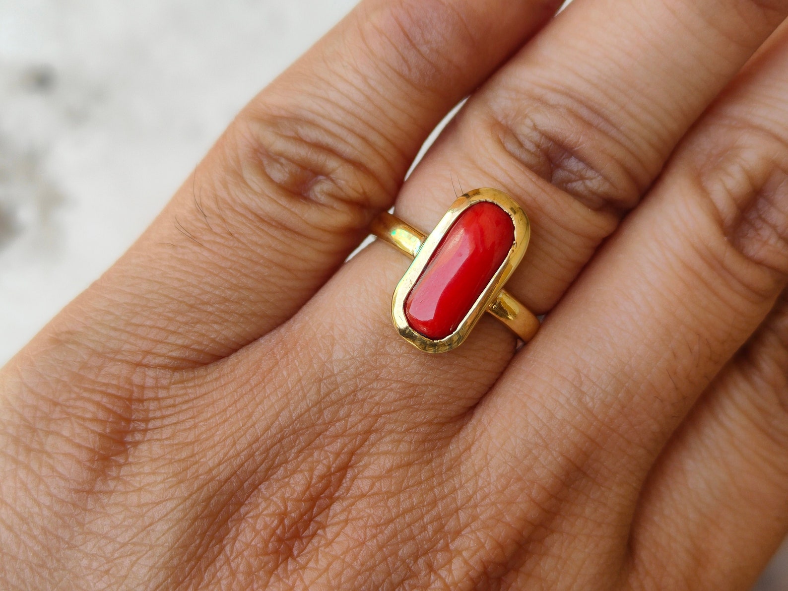 Natural Red Coral Handmade Ring | Certified Moonga Mangal Dosh Mars ...