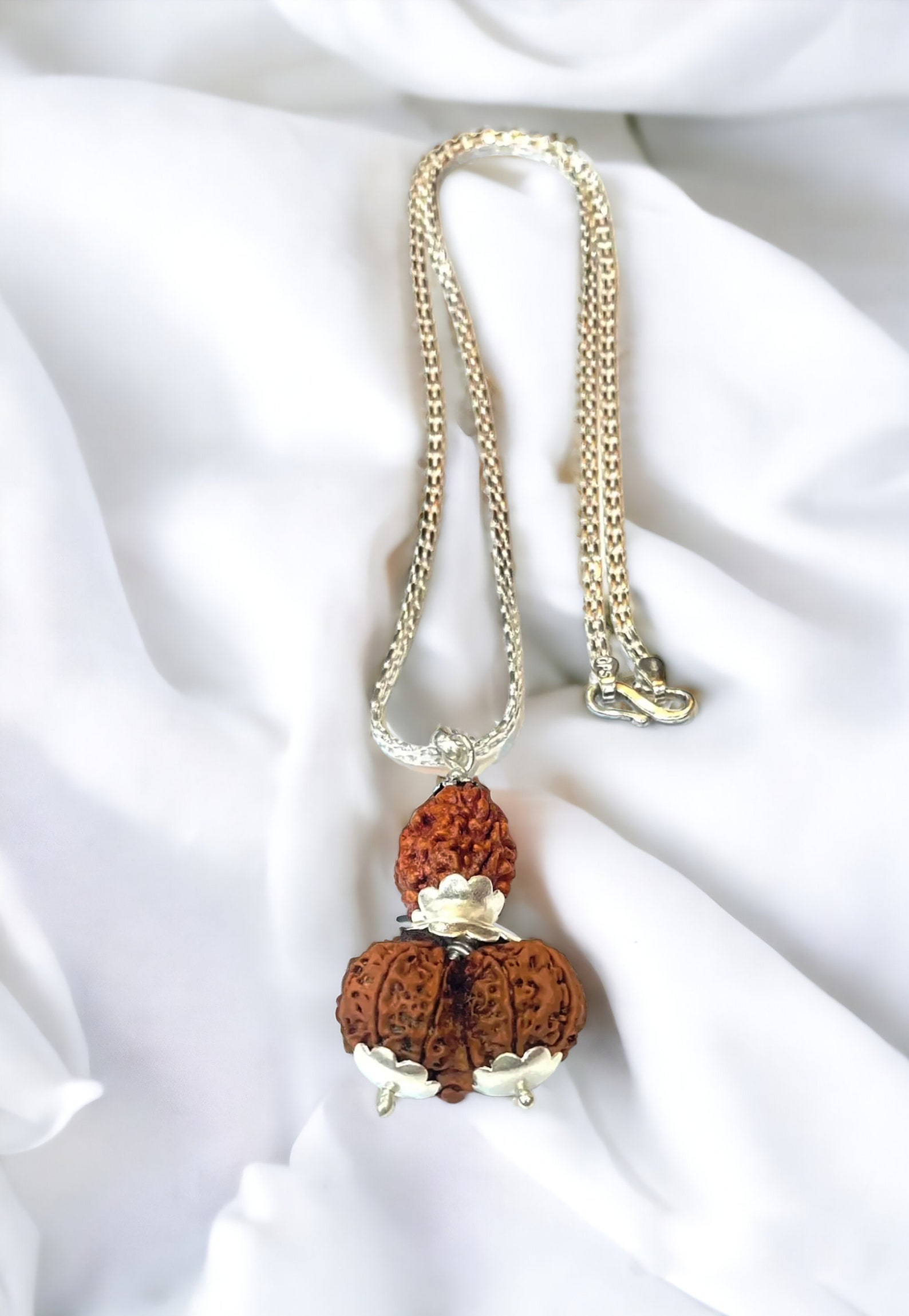 2 Mukhi With Gauri Shankar Rudraksha Silver Necklace | Shubh Lagn Yog ...