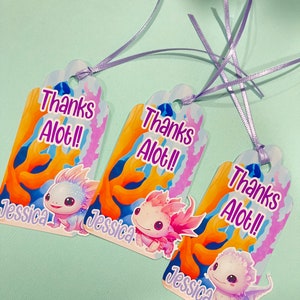 Axolotl Thank You Tag,axolotl Birthday Decoration, Axolotl Party Tag ...