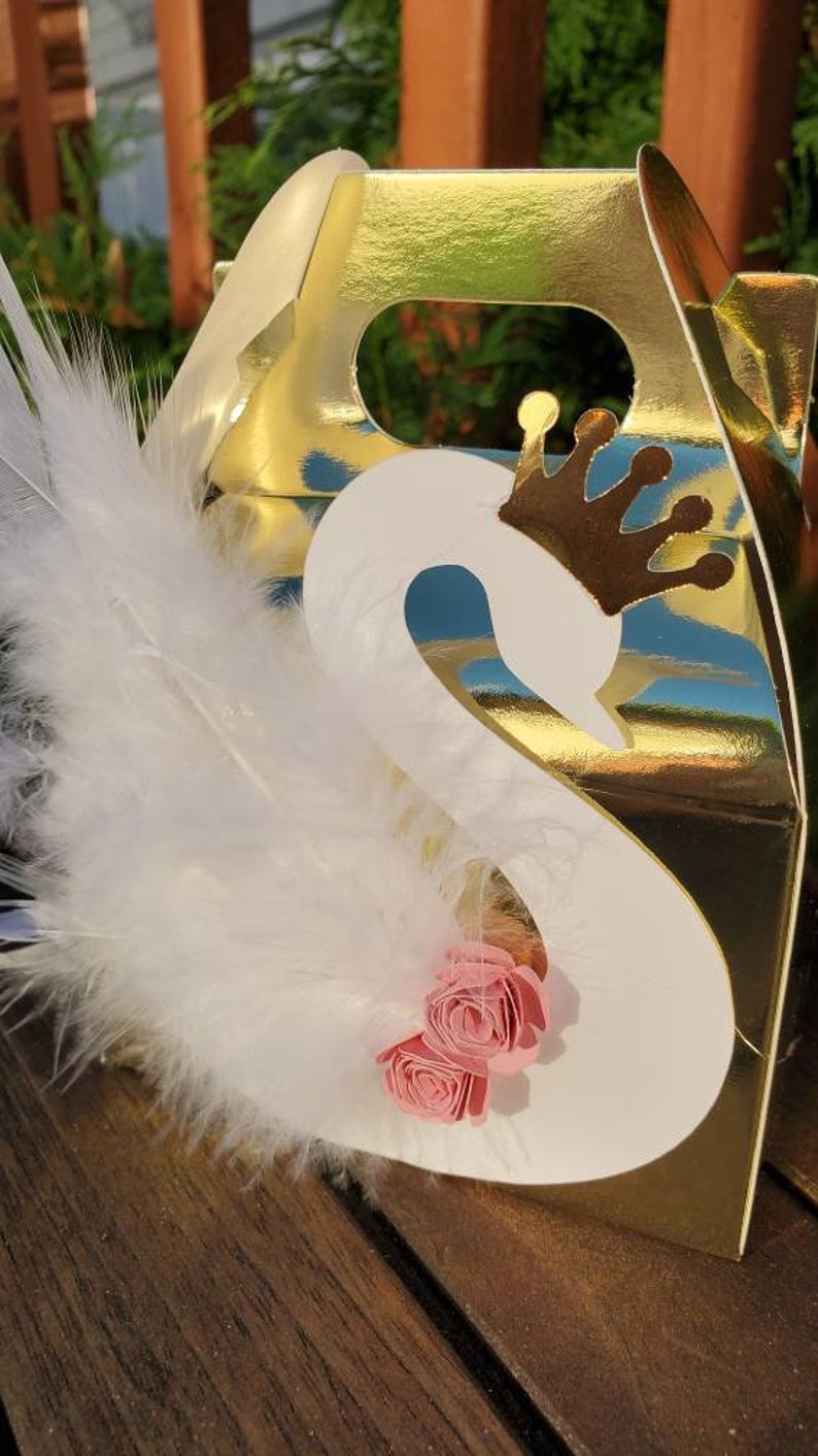 Swan Party Favor Box Swan Goody Box Swan Treat Box Swan - Etsy