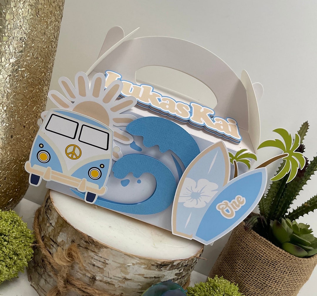 The Big One First Birthday, Surf Party Favor Box, Surf Birthday Theme ...