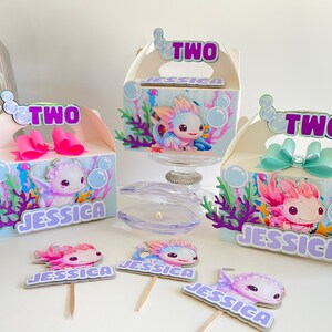 Axolotl Party Favor Box, Axolotl Birthday, Axolotl Birthday Decoration ...