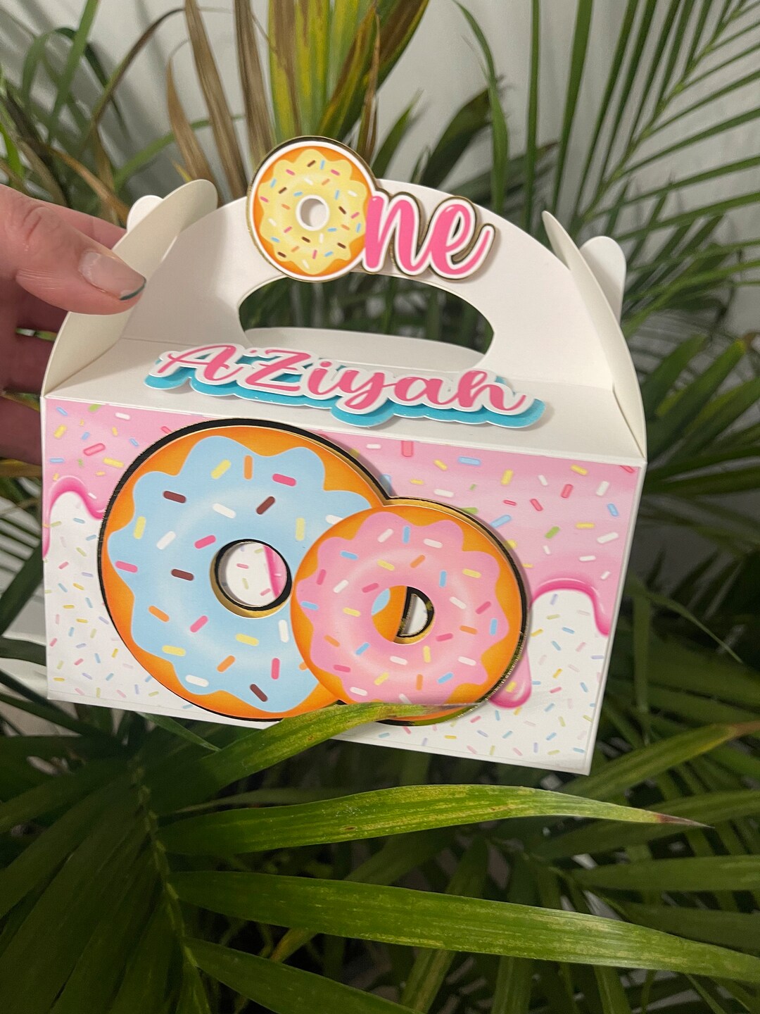 Donut Party Favor Box, Donut Birthday Theme, Donut Birthday Decoration ...