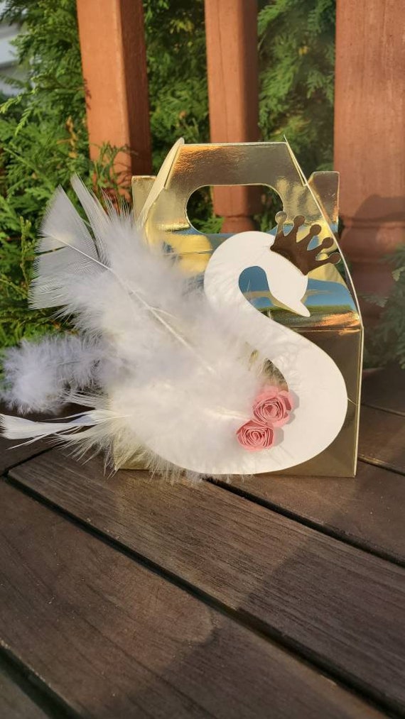 Swan Party Favor Box Swan Goody Box Swan Treat Box Swan - Etsy