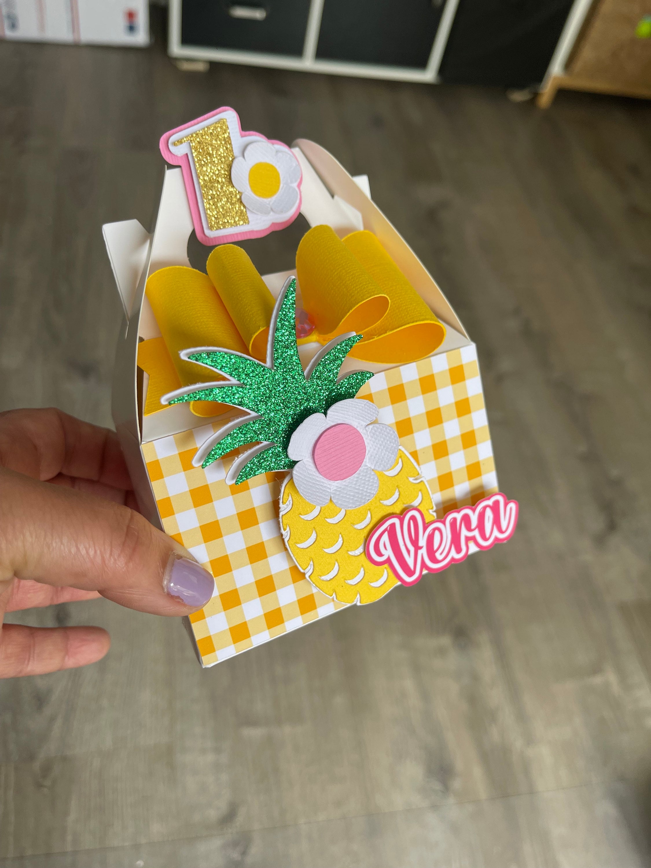 Pineapple Party Favor Box, Pineapple Birthday Theme, Pineapple Birthday ...