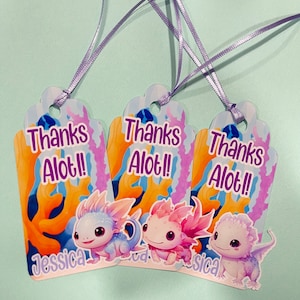 Axolotl Thank You Tag,axolotl Birthday Decoration, Axolotl Party Tag ...