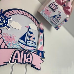 Nautical Cake Topper Sailor Cake Topper Girls Nautical Cake Topper Girl ...