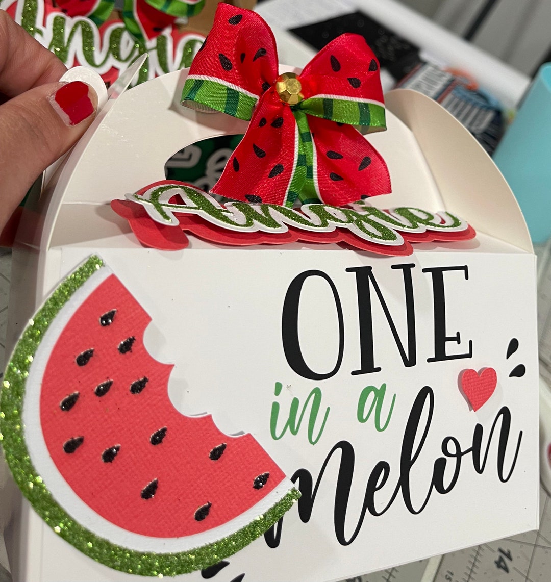 One in a Melon Party Favor Box, Melon Birthday Decorations, First ...