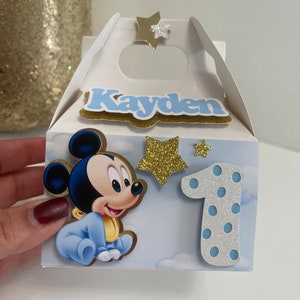 Baby Mickey Birthday Party Favor Box, Baby Mickey Birthday Theme, Baby ...