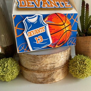 Basketball Party Favor Box, Basketball Treat Box, Basketball Birthday ...