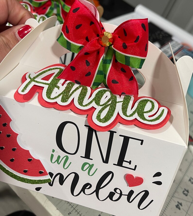 One in a Melon Party Favor Box, Melon Birthday Decorations, First ...