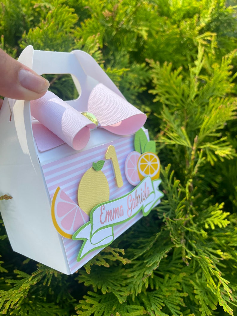 Lemon Party Favor Box, Lemon Birthday Treat, Lemon Birthday Theme ...