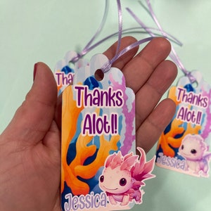 Axolotl Thank You Tag,axolotl Birthday Decoration, Axolotl Party Tag ...