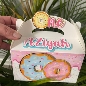 Donut Party Favor Box, Donut Birthday Theme, Donut Birthday Decoration ...