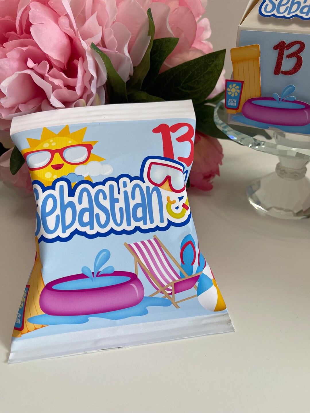 Pool Party Chip Bags, Summer Party Favor, Summer Treat Box, Summer ...