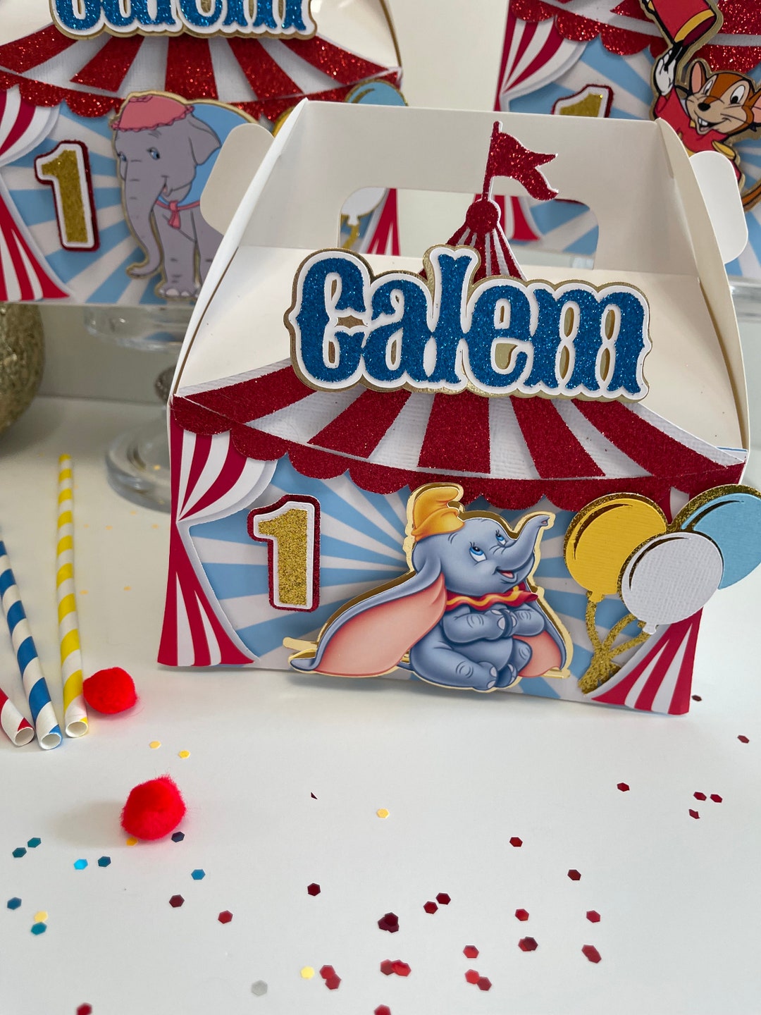 Dumbo Party Favor Box, Dumbo Birthday Theme, Dumbo Birthday Decorations ...