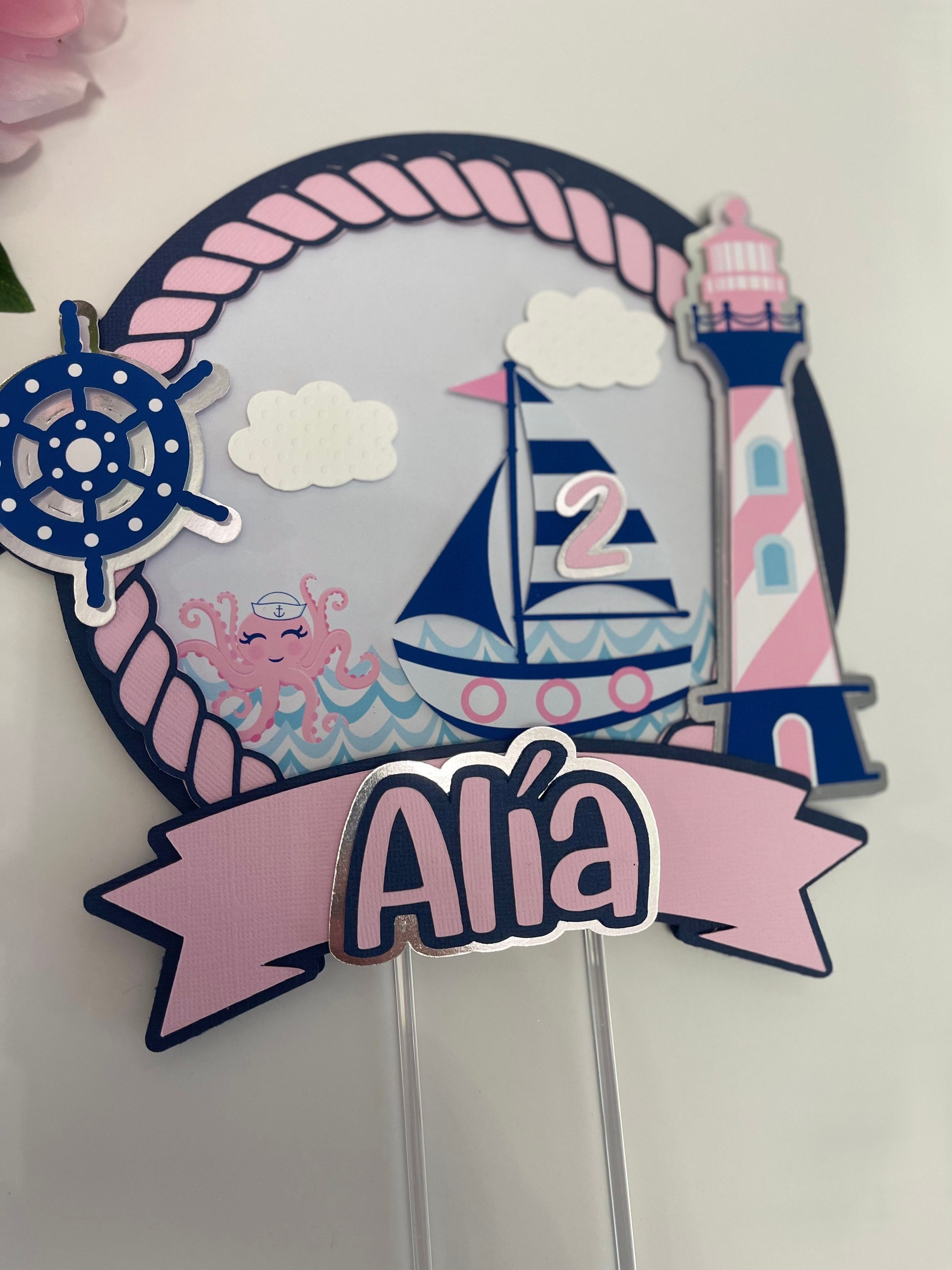 Nautical Cake Topper Sailor Cake Topper Girls Nautical Cake Topper Girl ...